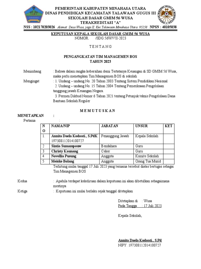 SK Tim Management Bos | PDF