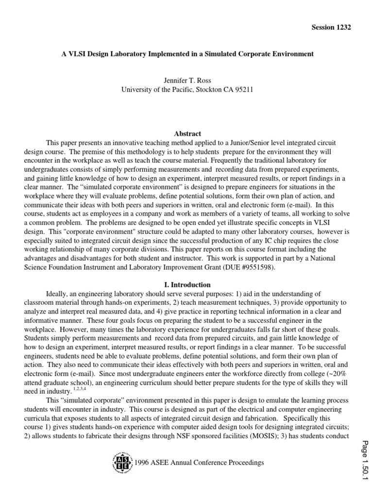 VLSI Design Lab in Simulated Corporate Setting | PDF | Simulation ...