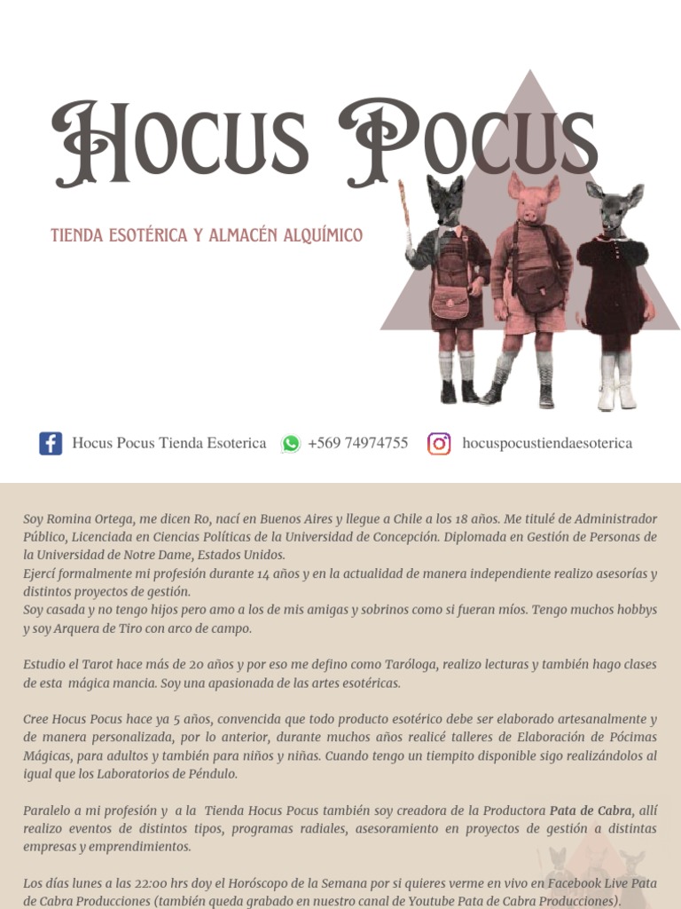 Tienda Esotérica Hocus Pocus: Productos Mágicos | PDF