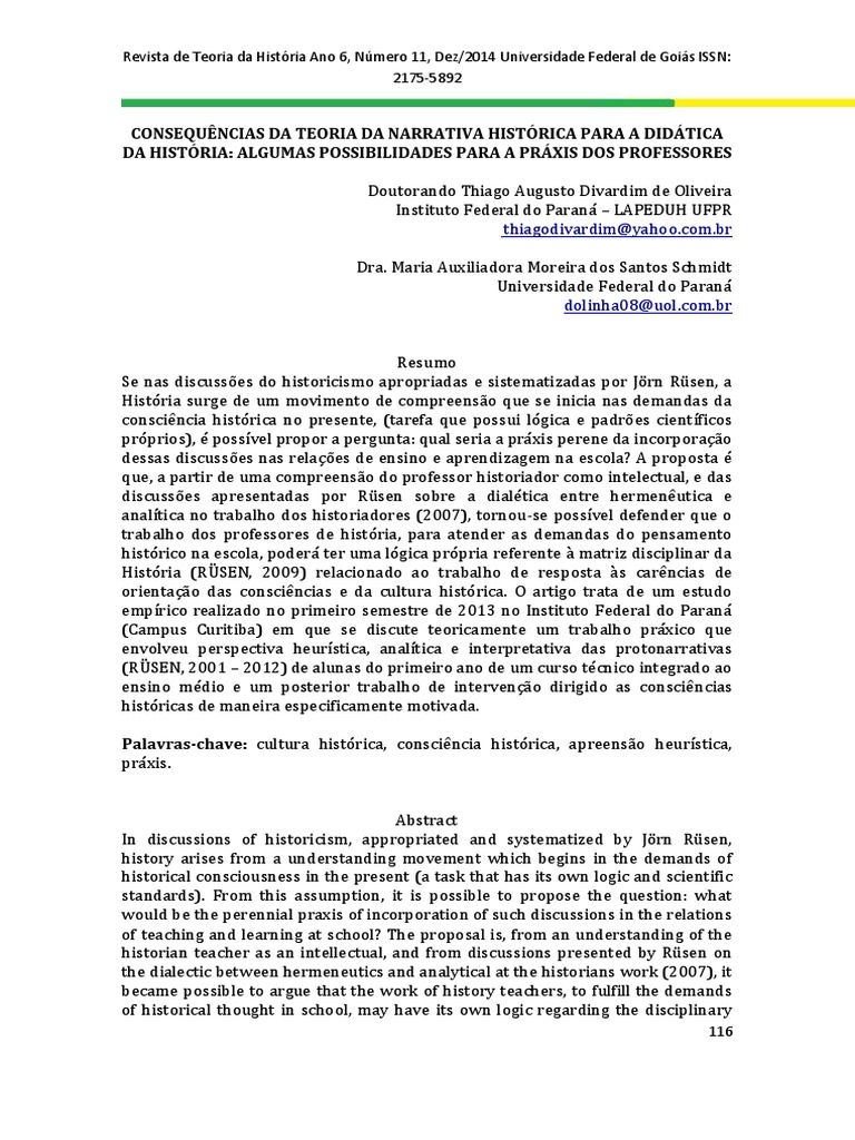 Admin, Consequências Da Teoria Da Narrativa Histórica para A Didática | PDF | Aprendizado ...