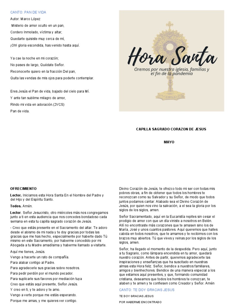 Hora Santa 25 Mayo | PDF | eucaristía | Cristo (título)