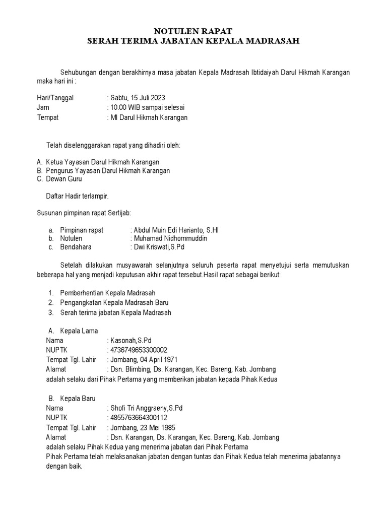 Dokumen - Tips - Notulen Rapat Panitia Sertijap Ses Itjen | PDF