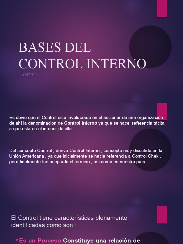 Bases Del Control Interno | PDF | Ingeniería de confiabilidad