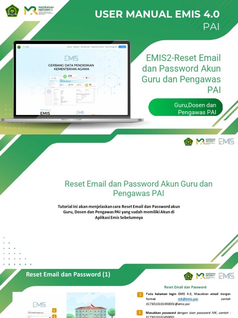 EMIS - User Manual Reset Email Dan Password Akun Guru, Pengawas Di Akun ...