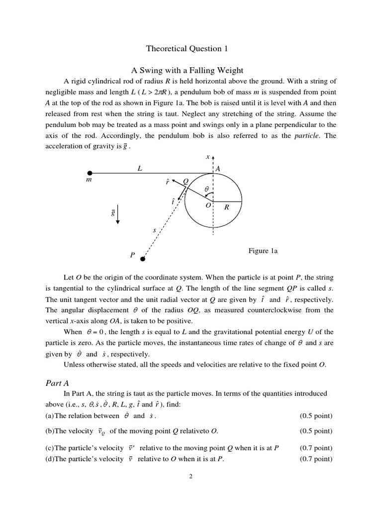 Physics Problem: Pendulum with Falling Weight | PDF | Physical Quantities | Dynamics (Mechanics)