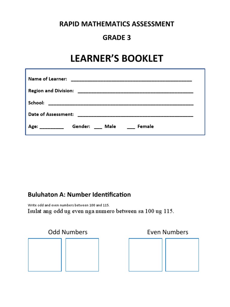 RMA Grade-3 MM-SB Learner S-Booklet v1 | PDF