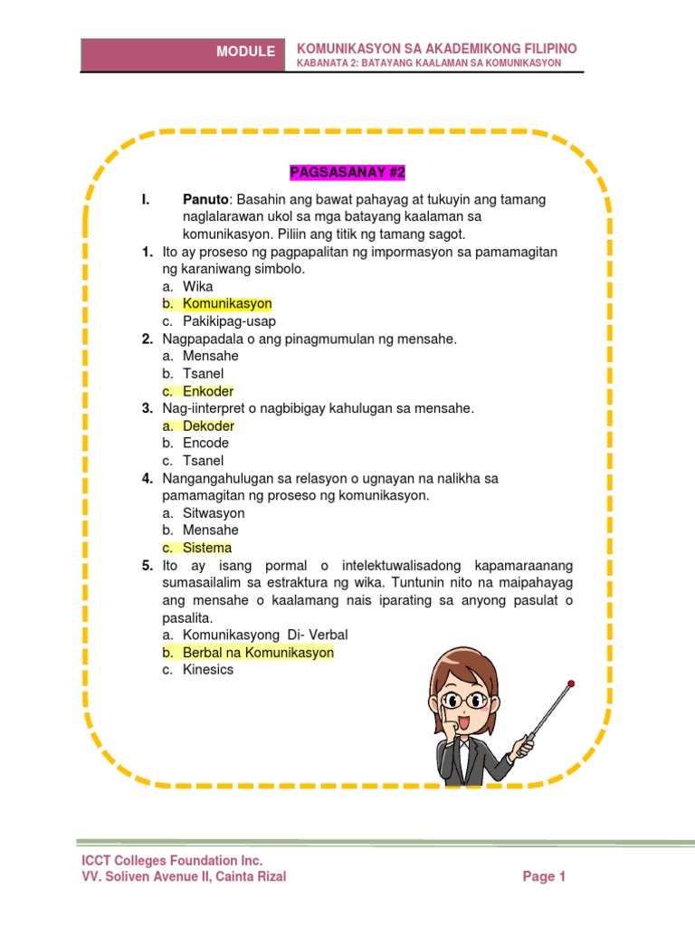 Kuminikasyong Sa Akademikong Filipino - Pagsasanay #2 | PDF