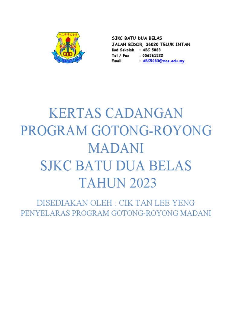 KERTAS KERJA Gotong Royong Madani 2023 | PDF
