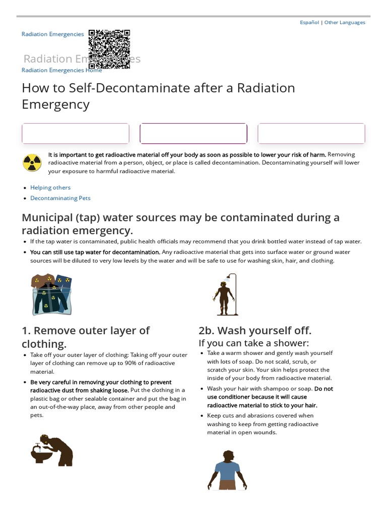 How To Self-Decontaminate After A Radiation Emergency - CDC | PDF | Tap ...