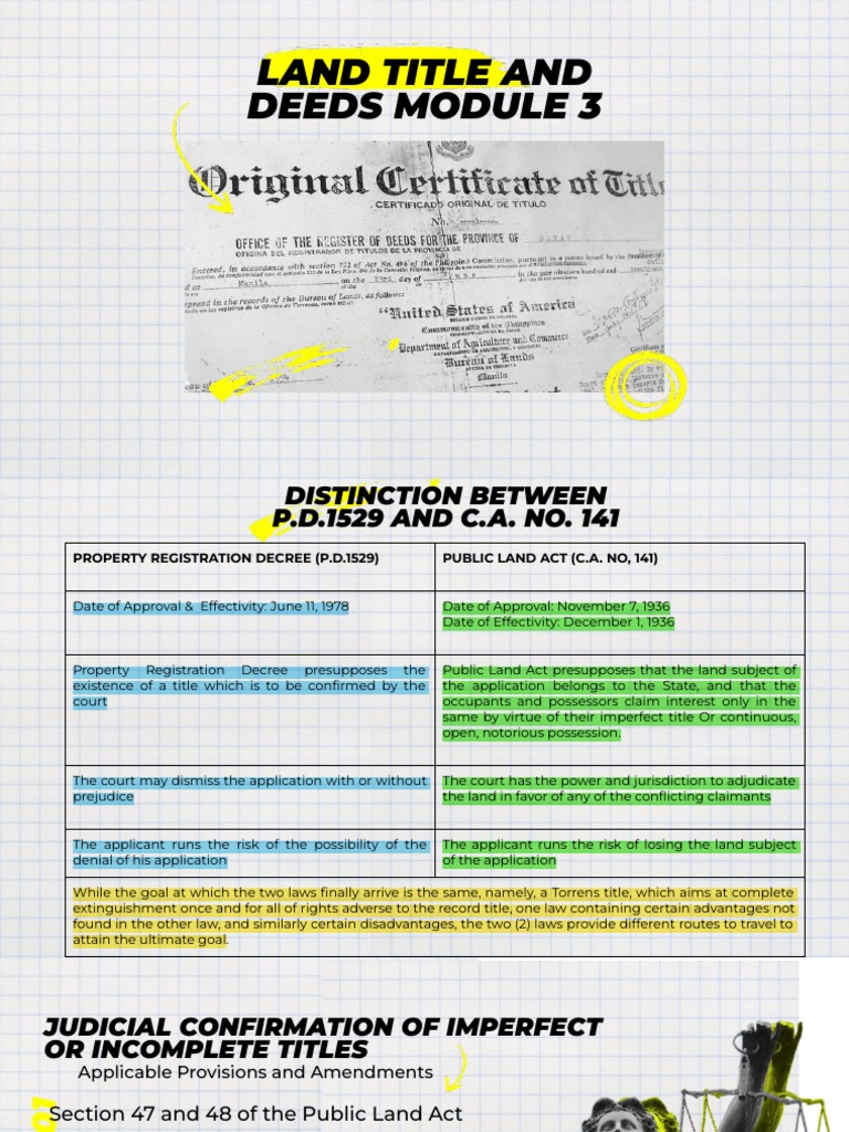 Land Title and Deeds Module 3 | PDF