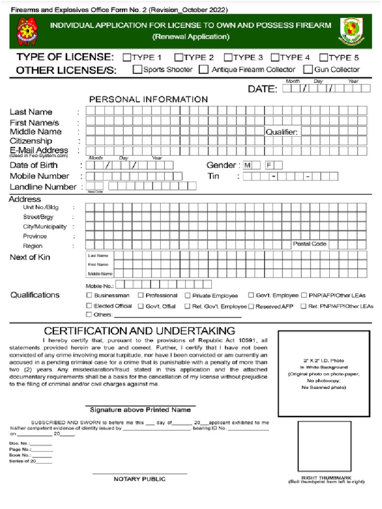 LTOPF Renewal Form | PDF