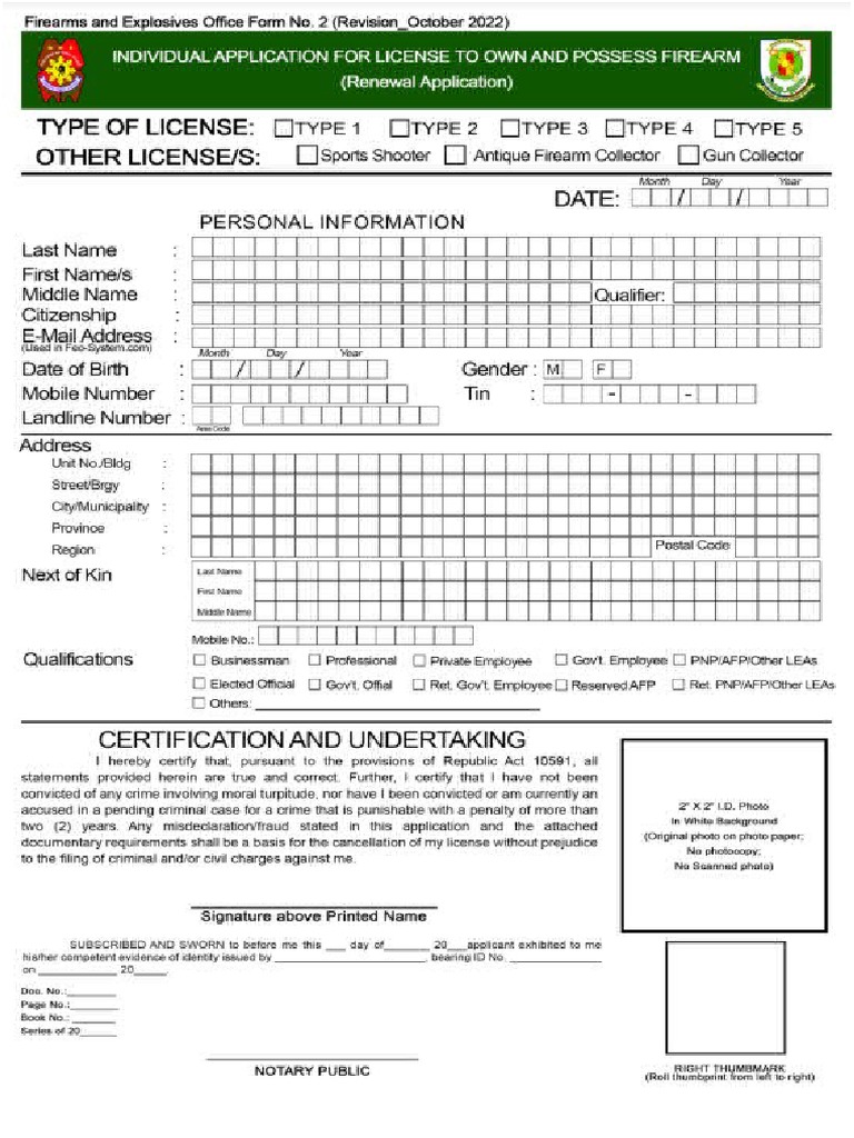 LTOPF Renewal Form | PDF