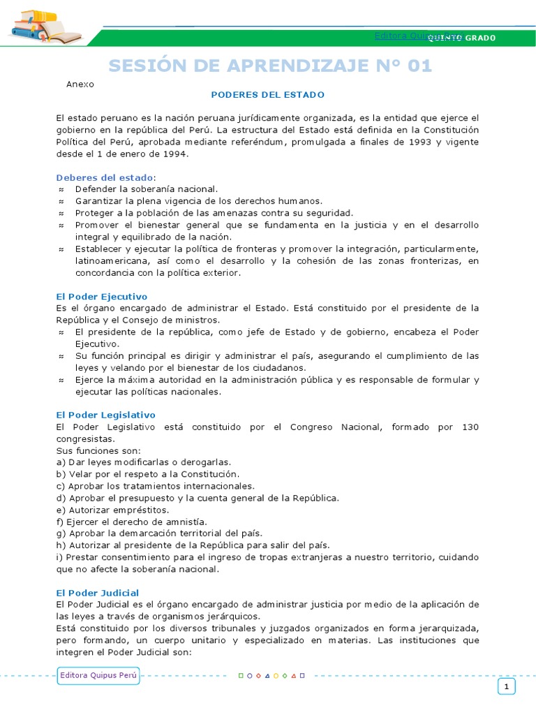 Anexo de Sesiones de Aprendizaje - EDA VI Semana 1 - Editora Quipus Perú | PDF
