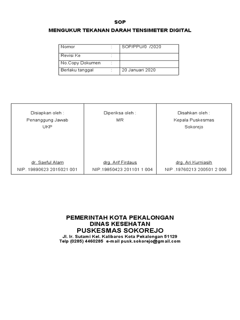 Sop Mengukur TD Digital | PDF