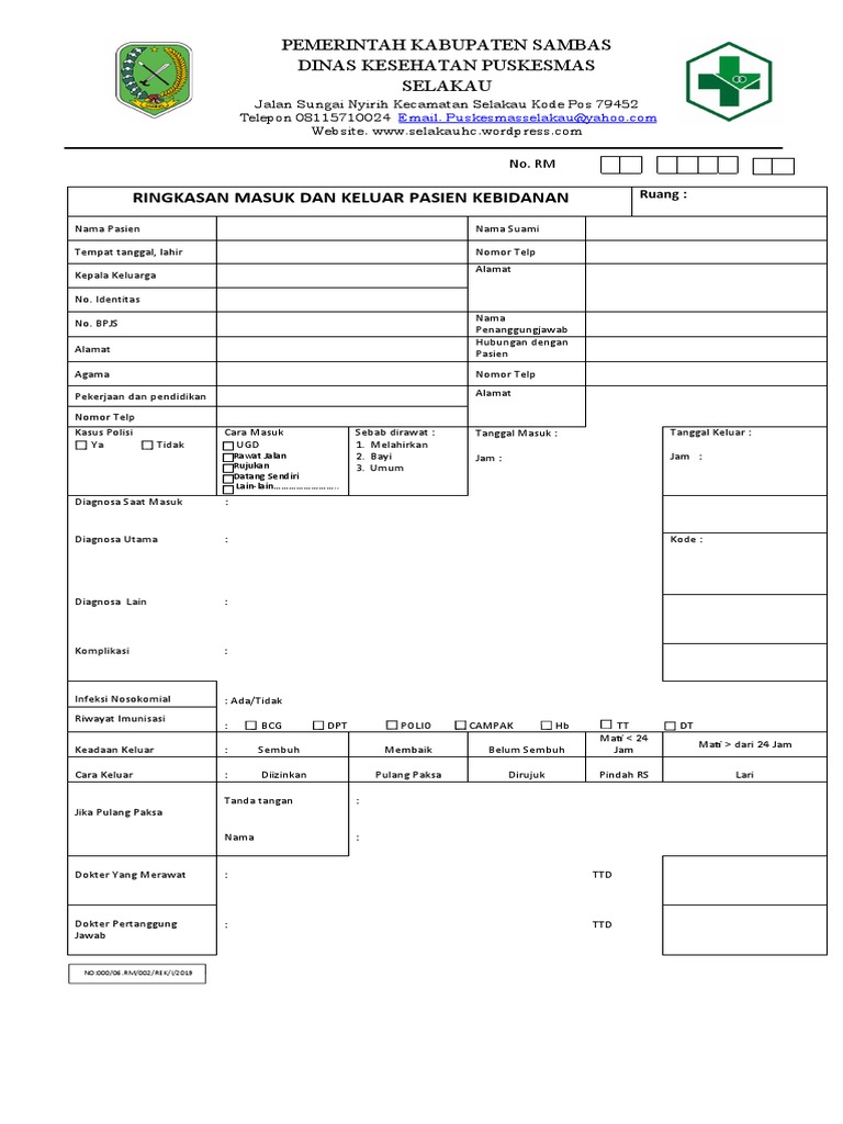 Ringkasan Pasien Kebidanan Selakau | PDF