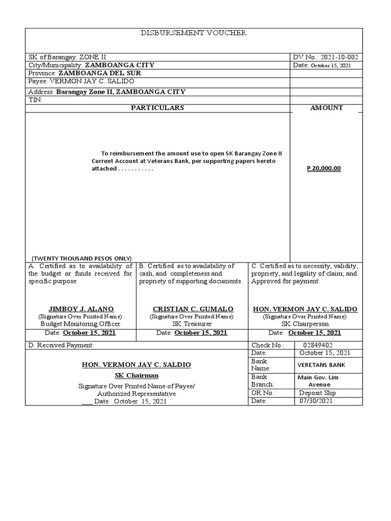 Annex 7-DISBURSEMENT VOUCHER | PDF