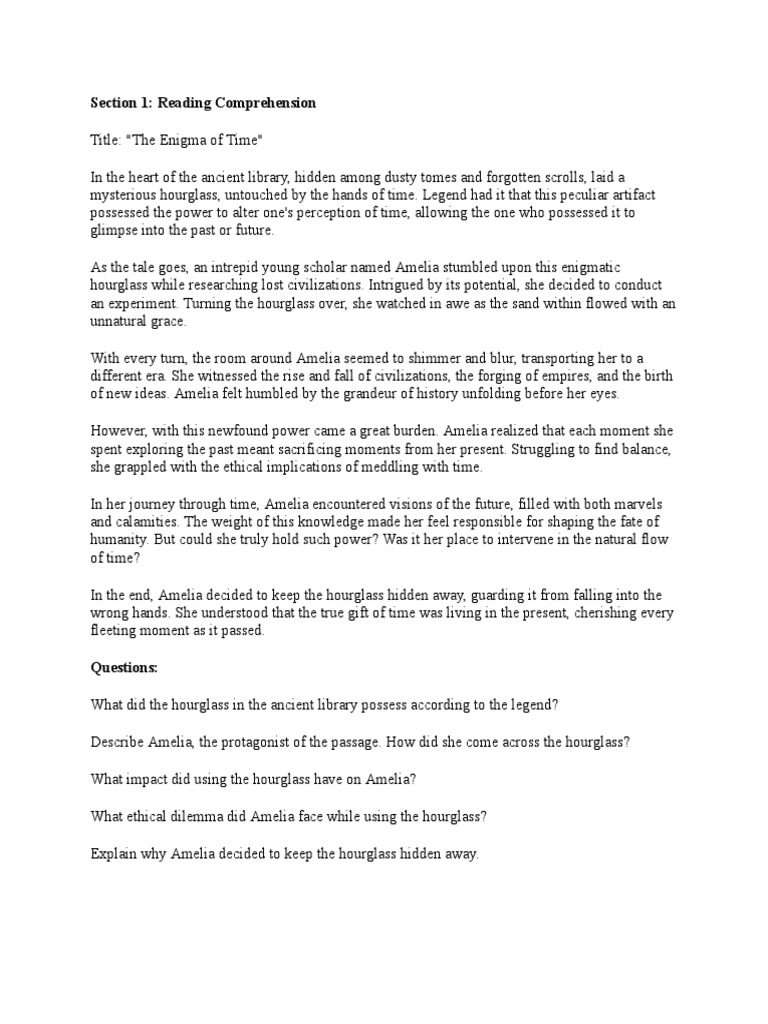 Section 1: Reading Comprehension | PDF