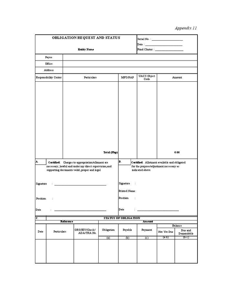 Obligation Request (ObR) | PDF | Service Industries | Payments