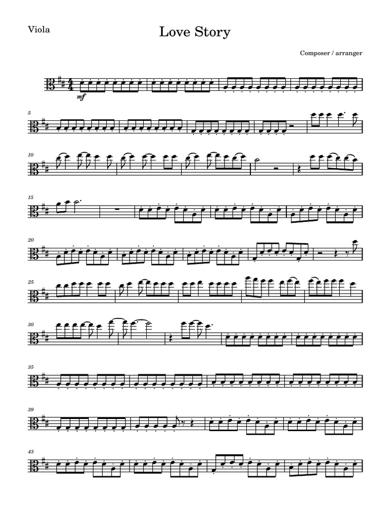 Viola Love Story Sheet Music | PDF