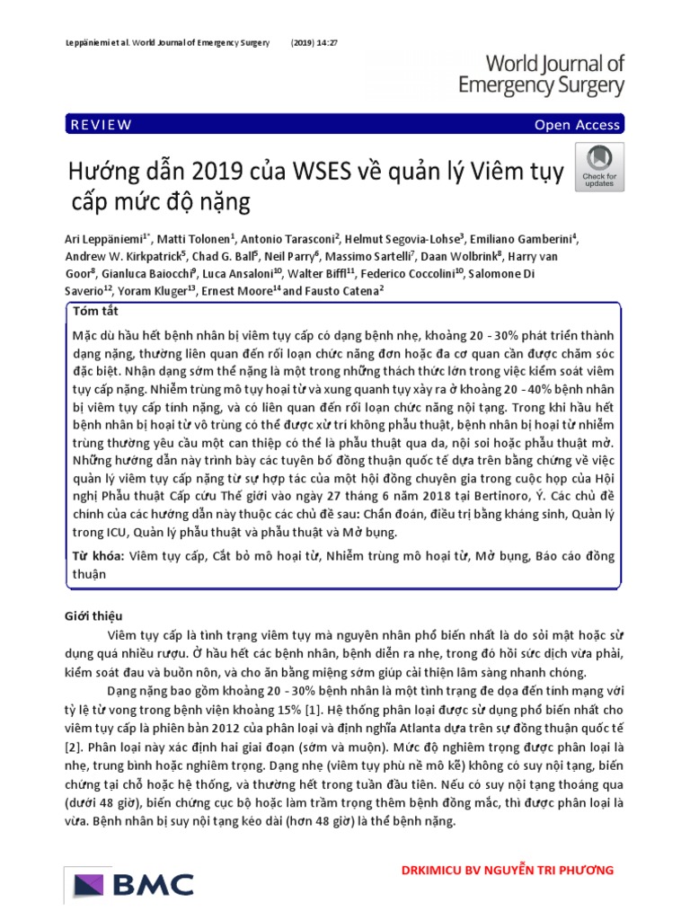 Guideline 2019 Wses Ve Viem Tuy Cap Nang | PDF