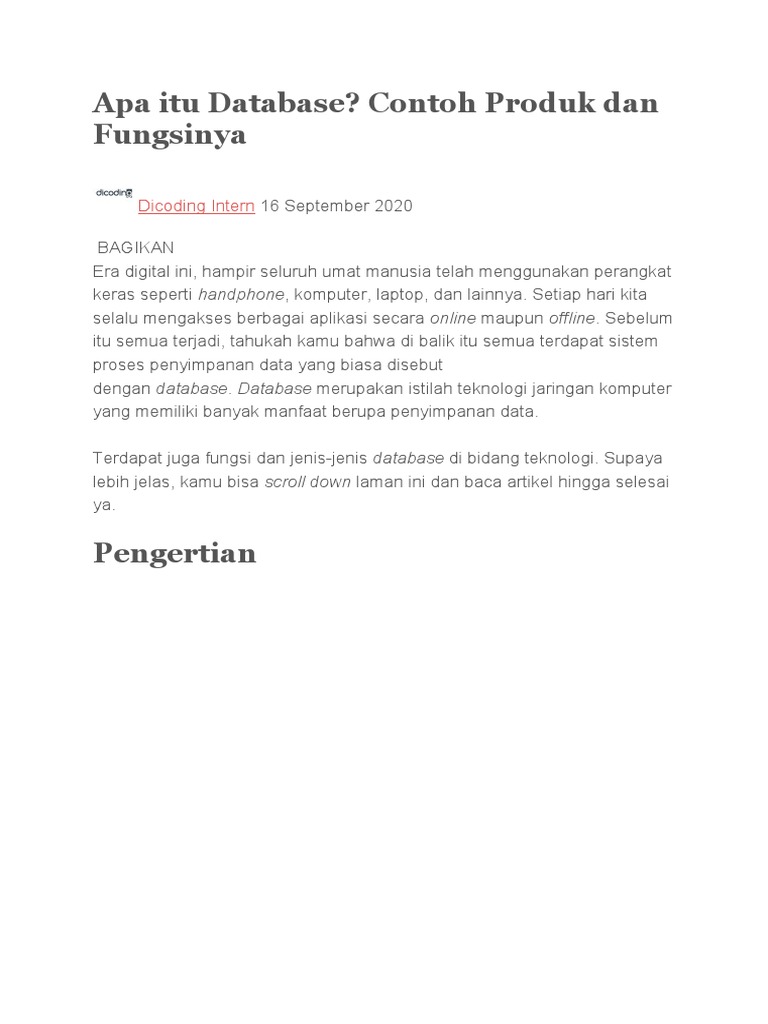 Apa Itu Database | PDF