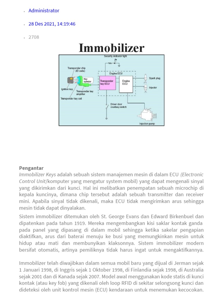 Immobilizer | PDF