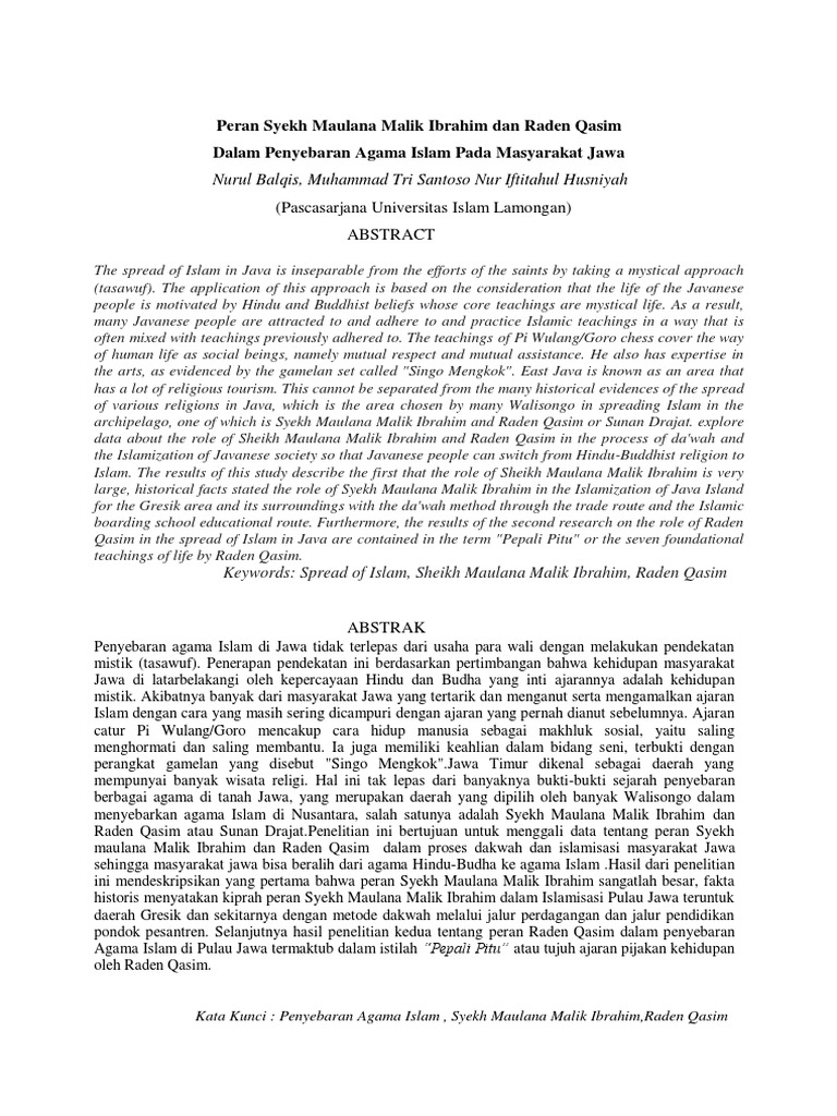 Peran Syekh MauPeran Syekh Maulana Malik Ibrahim Dan Raden Qasim Dalam ...