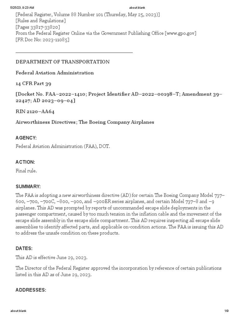 Easa Ad Us-2023-09-04 1 | PDF | Federal Aviation Administration ...