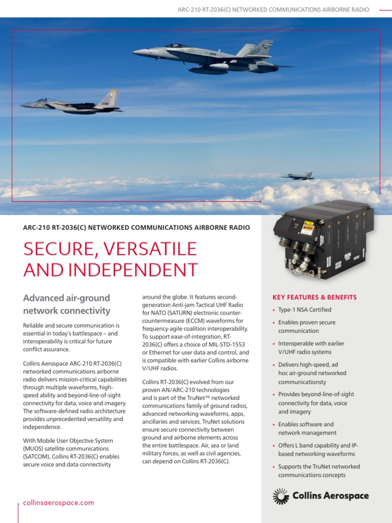 ARC-210 RT-2036 Data Sheet | PDF | Very High Frequency | Frequency ...