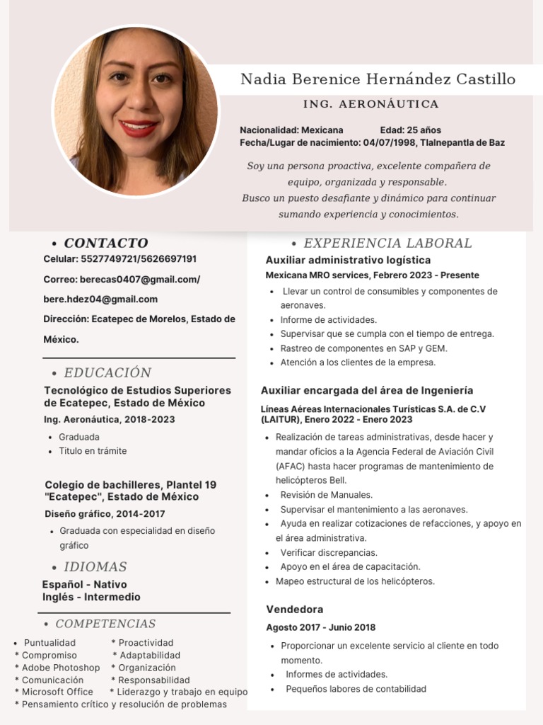 CV Nadia Berenice Hernández Castillo | PDF | México