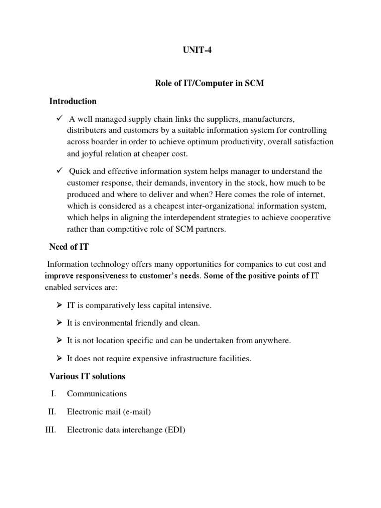 SCM Unit-4 Word | PDF | Benchmarking | Supply Chain Management