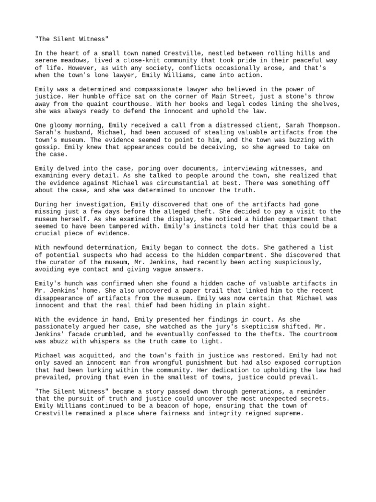 The Silent Witness | PDF | Justice | Crime & Violence