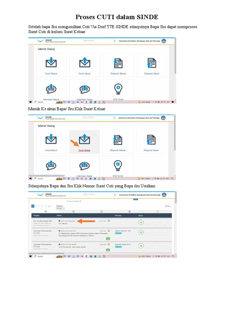 Proses CUTI Dalam SINDE | PDF | Karier & Perkembangan | Bisnis