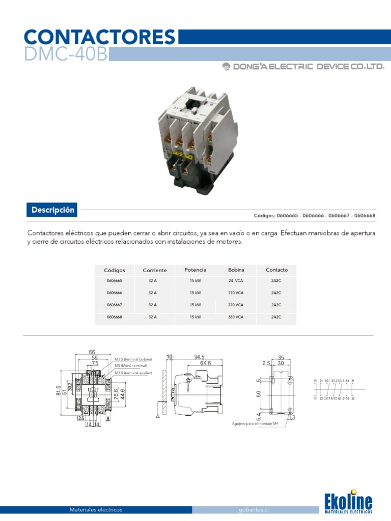 Contactores: DMC-40B | PDF | Informática
