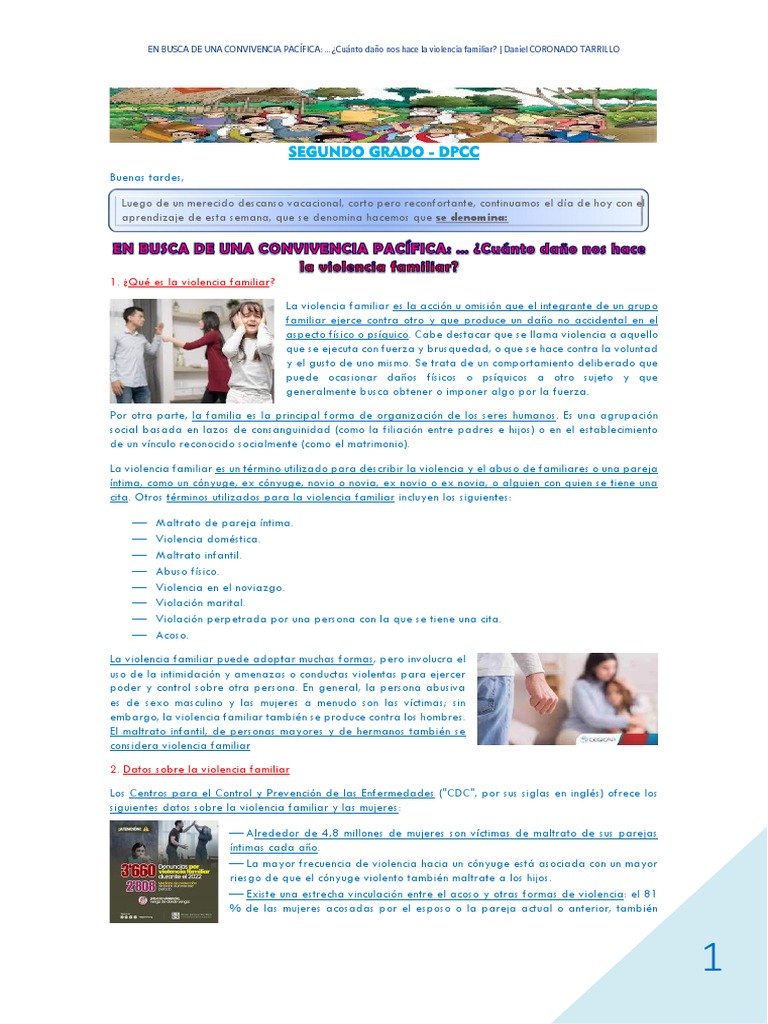 Aprendizaje de DPCC - 2° Grado | PDF | Violencia doméstica | Abuso infantil