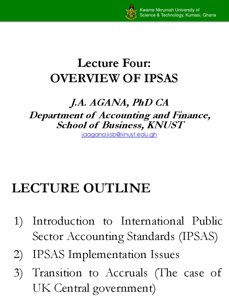 ACC 558 Lecture 4 An Overview of IPSAS | PDF | International Financial Reporting Standards ...