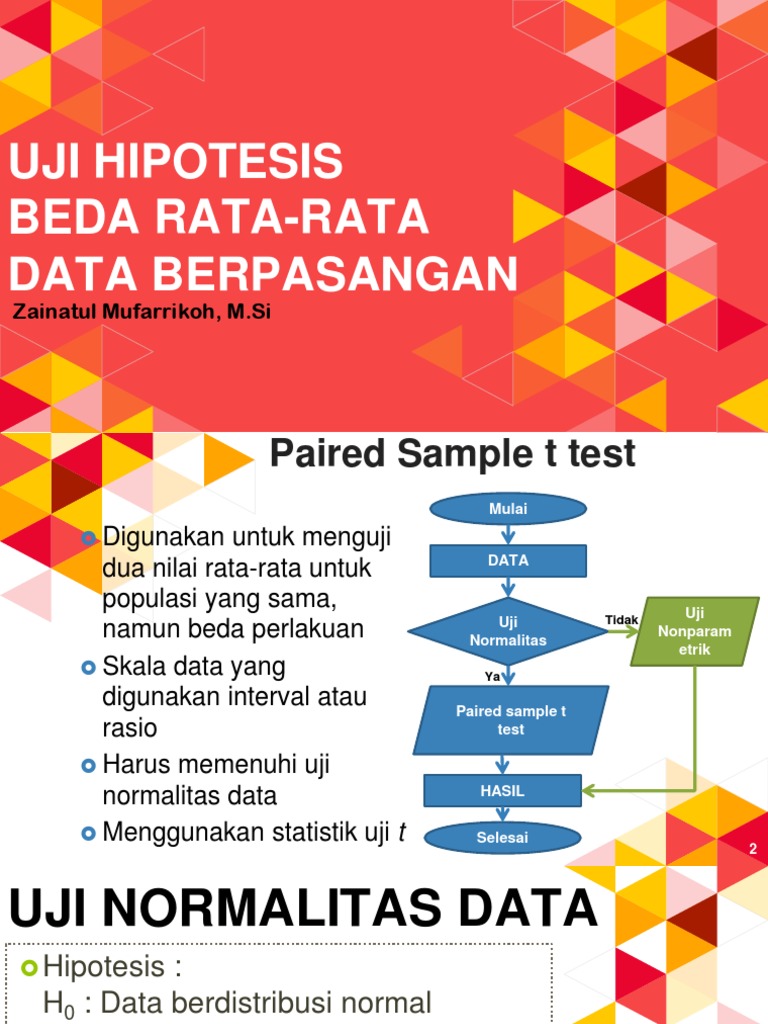 Pertemuan 14 - Uji Rata-Rata Data Berpasangan | PDF