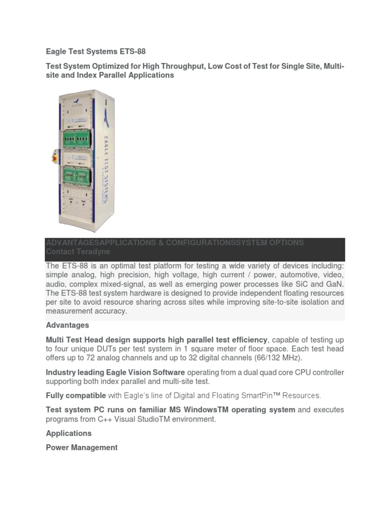 Eagle Test Systems ETS-88 | PDF | Amplifier | Multi Core Processor
