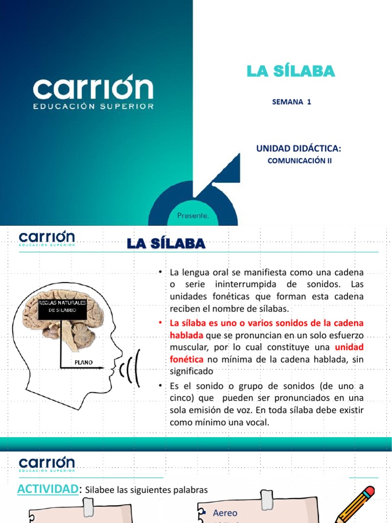 1 Semana - La Silaba y Su Clasificacin | PDF | Sílaba | Fonología