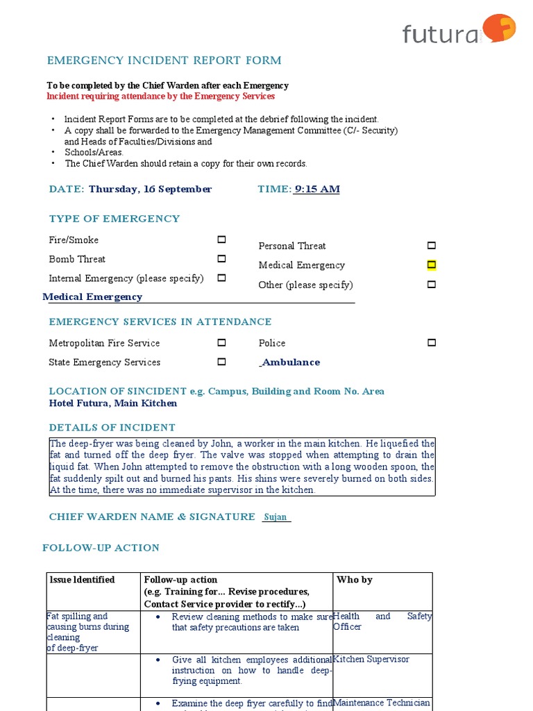 Emergency Incident Report Form | PDF