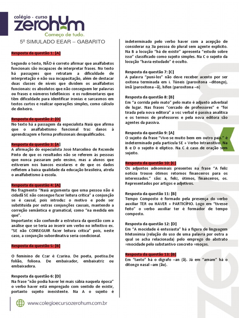 5º SIMULADO EEAr (GABARITO) | PDF | Velocidade | Carga elétrica