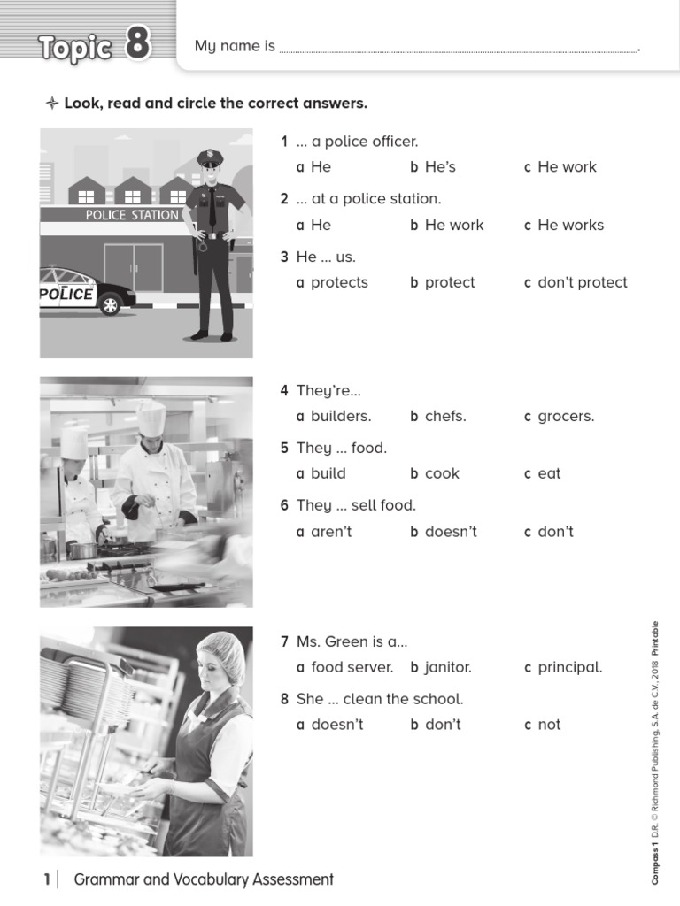 Language Log 1 Topic 8 Grammar and Vocabulary Assessment | PDF
