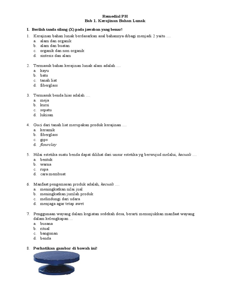 Kerajinan Bahan Lunak Untuk Kelas 8 Pdf
