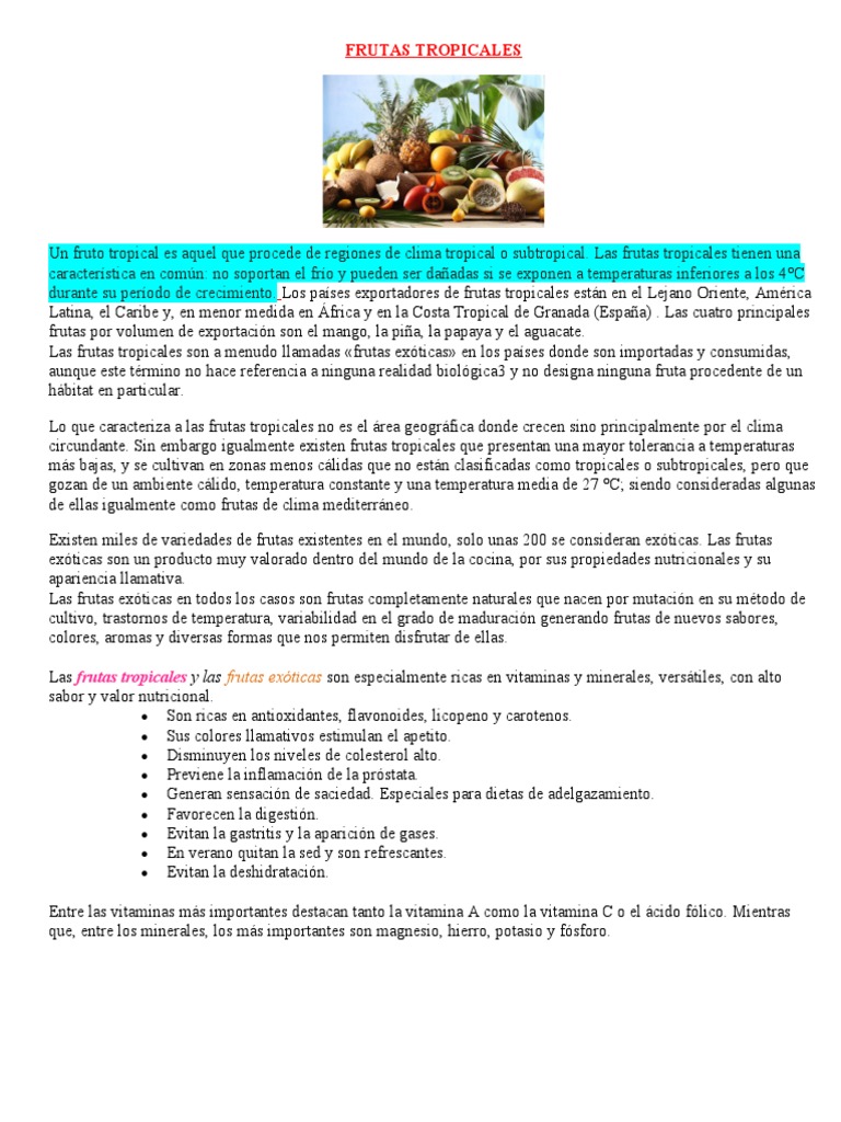 Frutas Tropicales | PDF | Fruta tropical | Piña