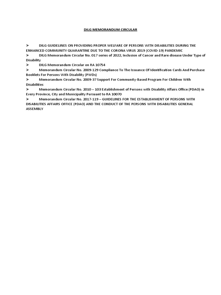 Pdao Dilg Memorandum Circular | PDF