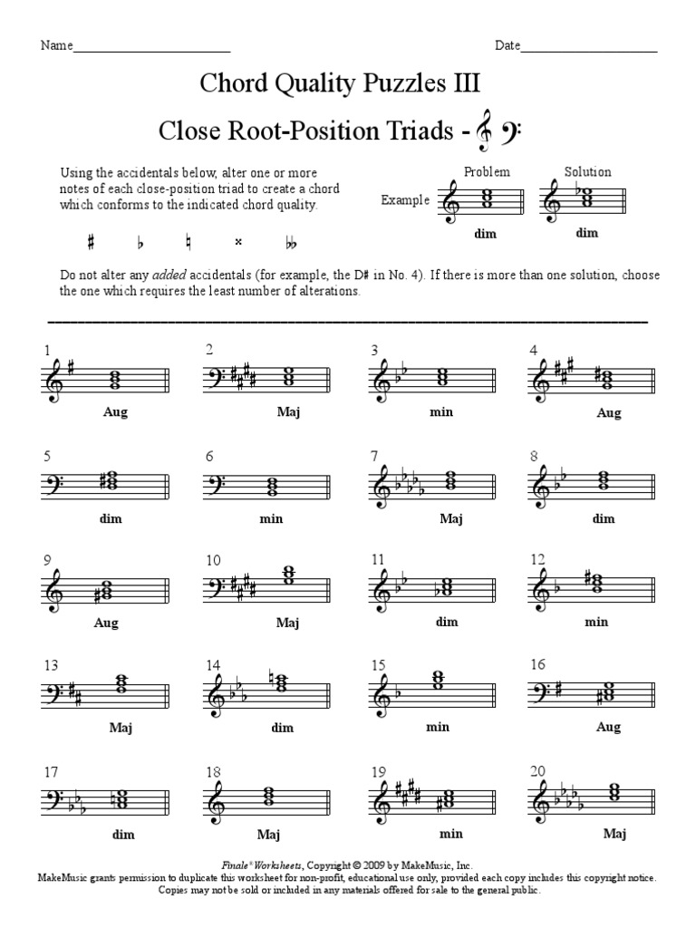4602 CQ Puzzles III - CRP Triads (MC) | PDF | Music Theory ...
