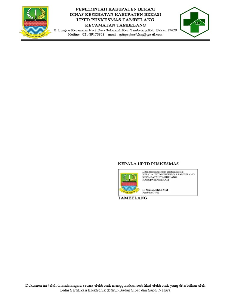 Kop Surat Puskesmas Tambelang | PDF