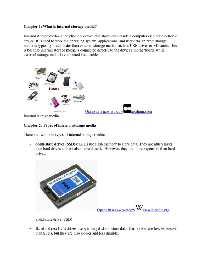 05 What Is Internal Storage Media | PDF | Solid State Drive | Hard Disk ...
