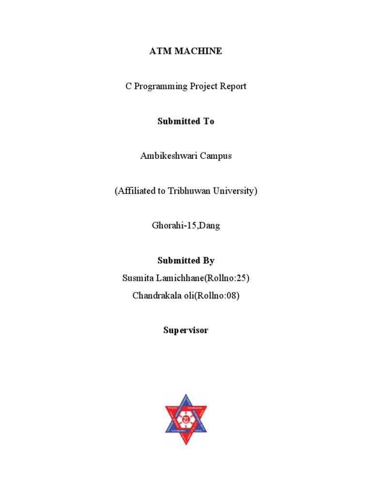 ATM Project | PDF | Automated Teller Machine | Personal Identification ...