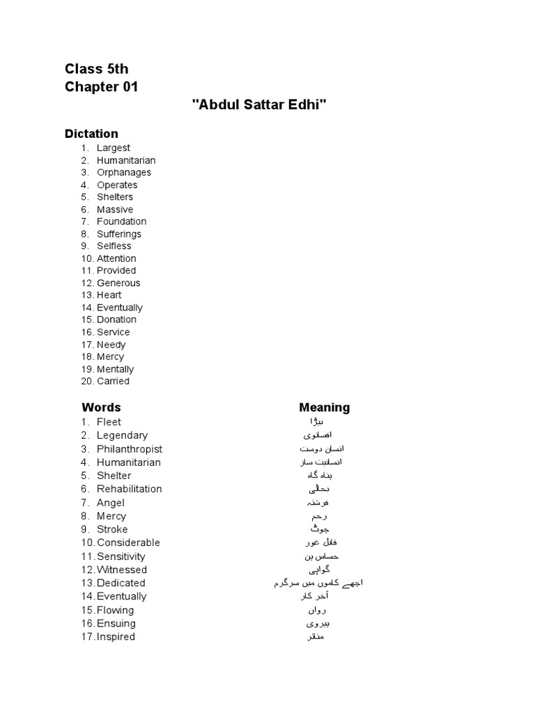 Class 5th English | PDF